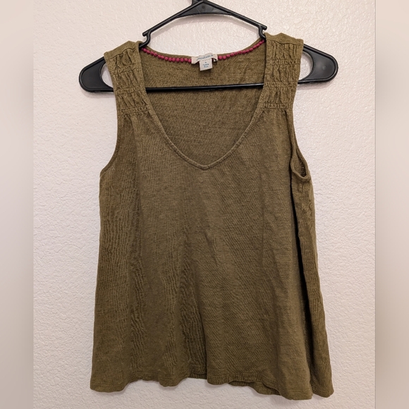 Sundance | Tops | Sundance Linen Tank Top Size Small Olive Green | Poshmark